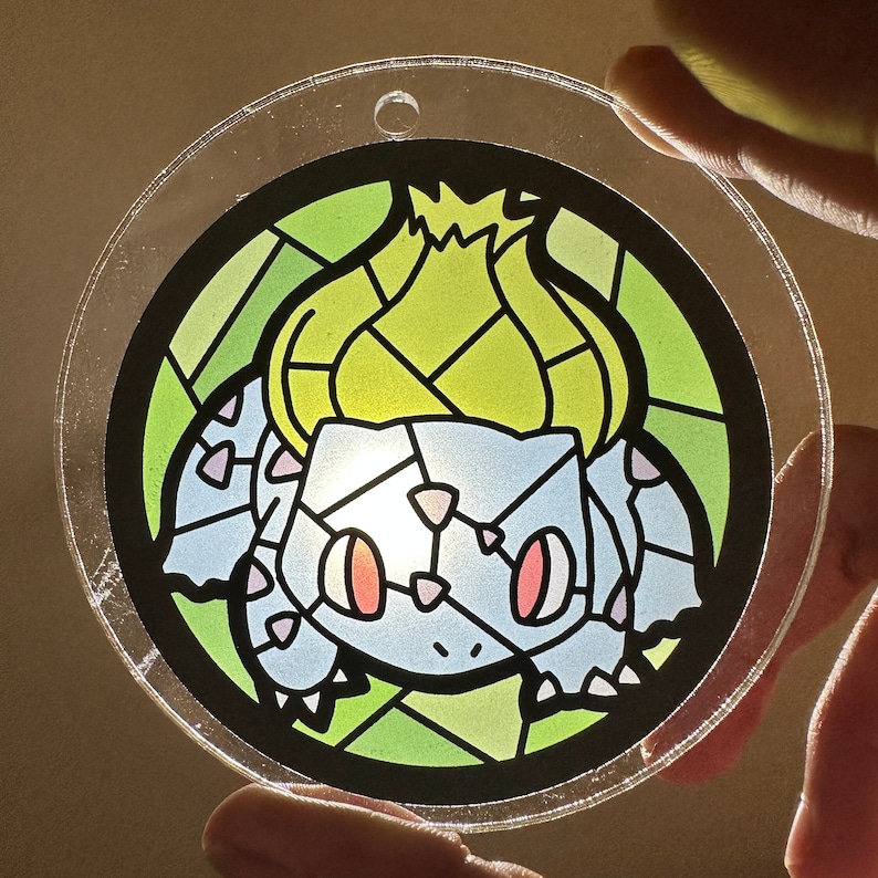 Bulbasaur Stained Glass Sticker - Etsy