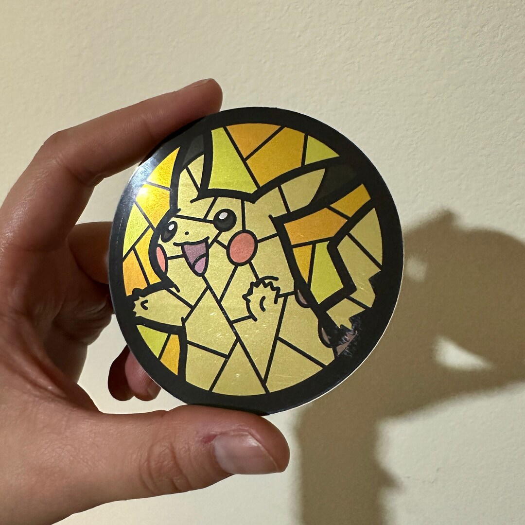Pikachu Stained Glass Sticker - Etsy