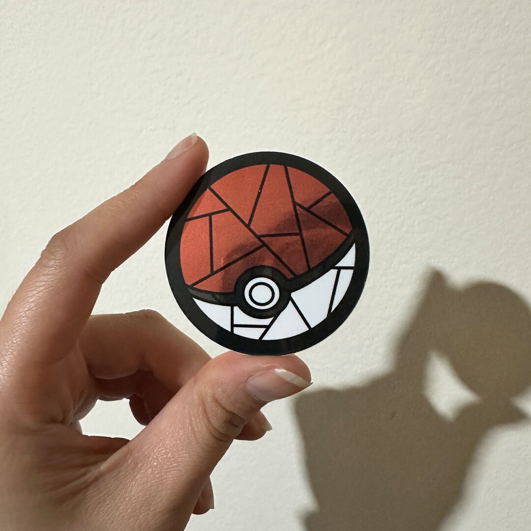Pokeball Stained Glass Sticker - Etsy