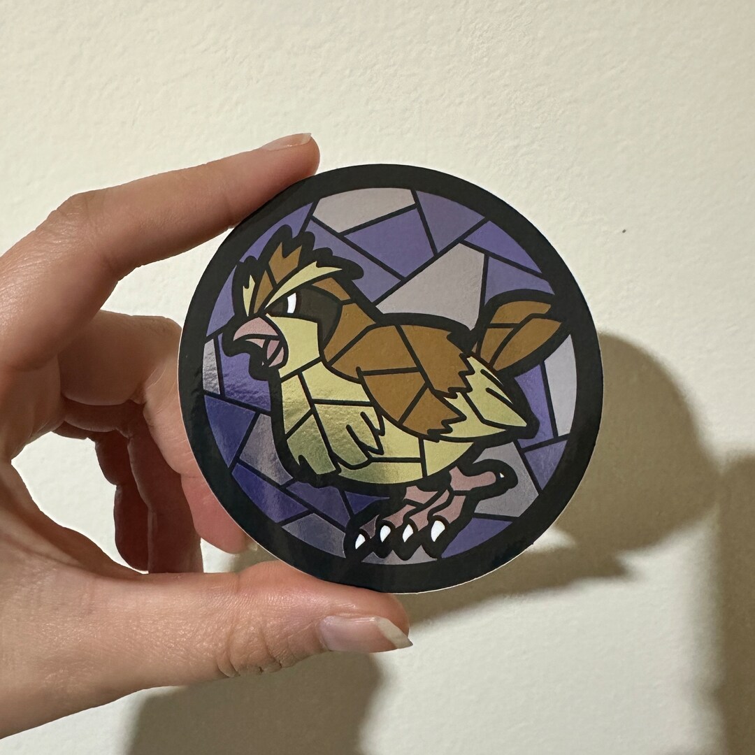 Pidgey Stained Glass Sticker - Etsy