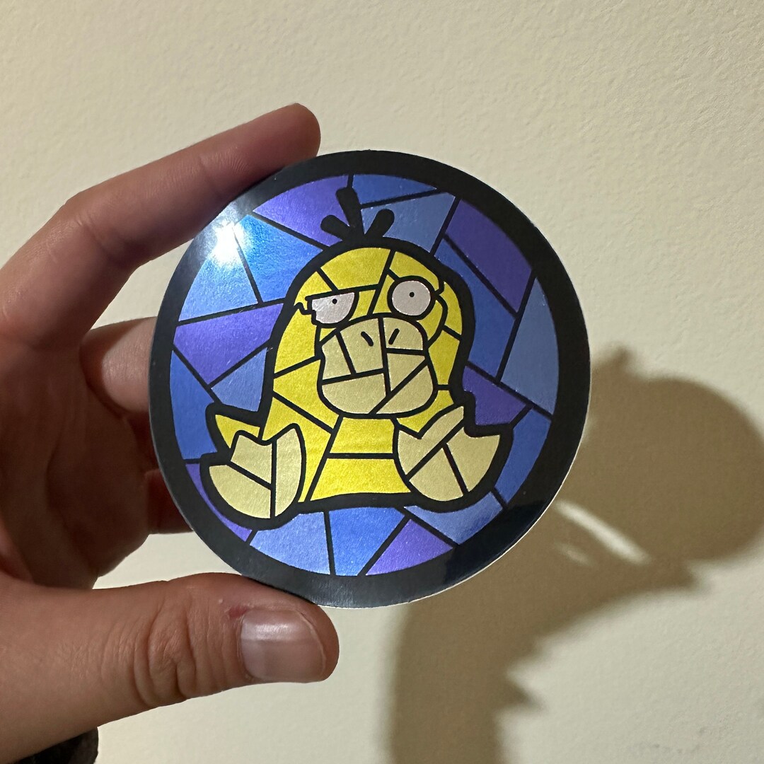 Psyduck Stained Glass Sticker - Etsy
