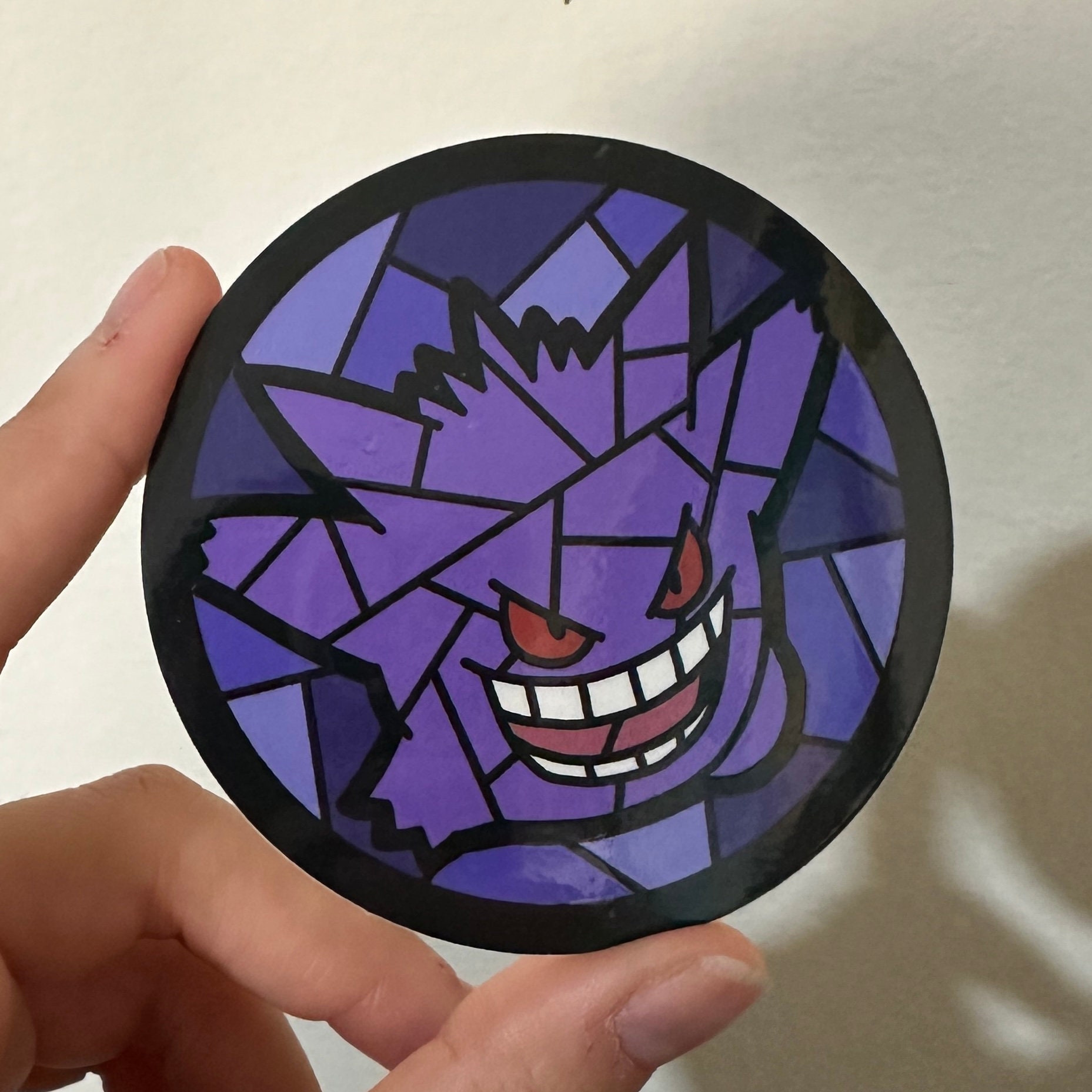Gengar Stained Glass Sticker - Etsy