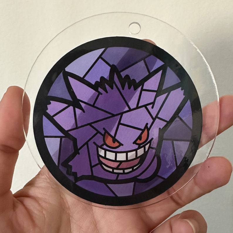 Gengar Stained Glass Sticker - Etsy
