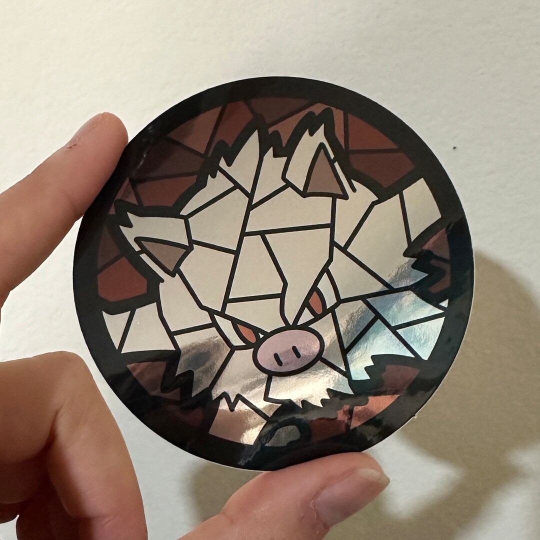 Mankey Stained Glass Sticker - Etsy