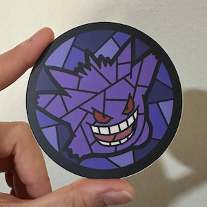 Gengar Stained Glass Sticker - Etsy