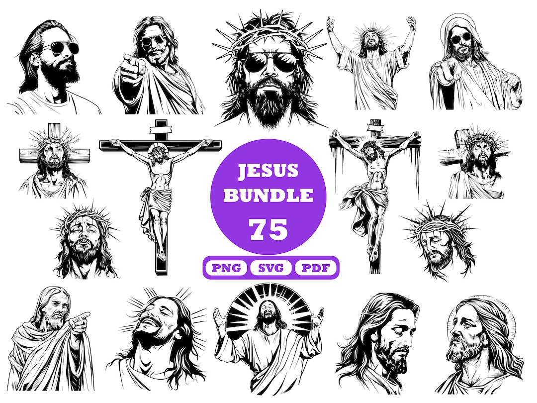 Jesús divertido con gafas de sol SVG, imágenes prediseñadas cristianas ...