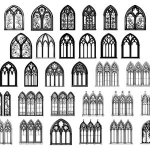 Gothic Window SVG Bundle, Church Window SVG, Gothic Window Vector ...