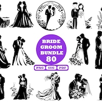 Wedding Couple Svg, Bride and Groom Svg, Wedding Heart Svg, Wedding ...