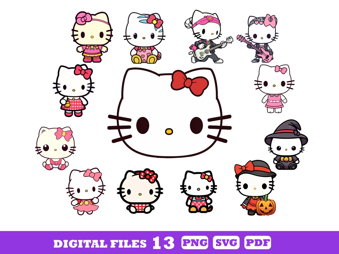 Kawaii Kitty Svg, Kawaii Kitty Svg Bundle, Cute Cat Svg, Kitty Svg, Kawaii Kitty Clipart, Kawaii ...