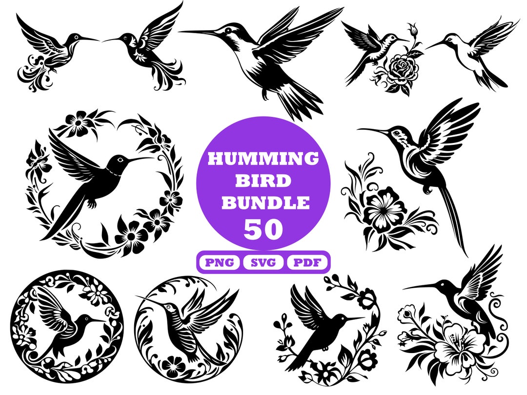 Hummingbird SVG Bundle, Flying Bird Svg, Hummingbird Clipart ...