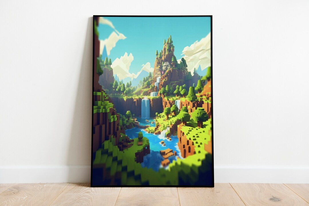 Cartel de Minecraft, Minecraft, Cartel del juego Pixel, Arte del juego ...