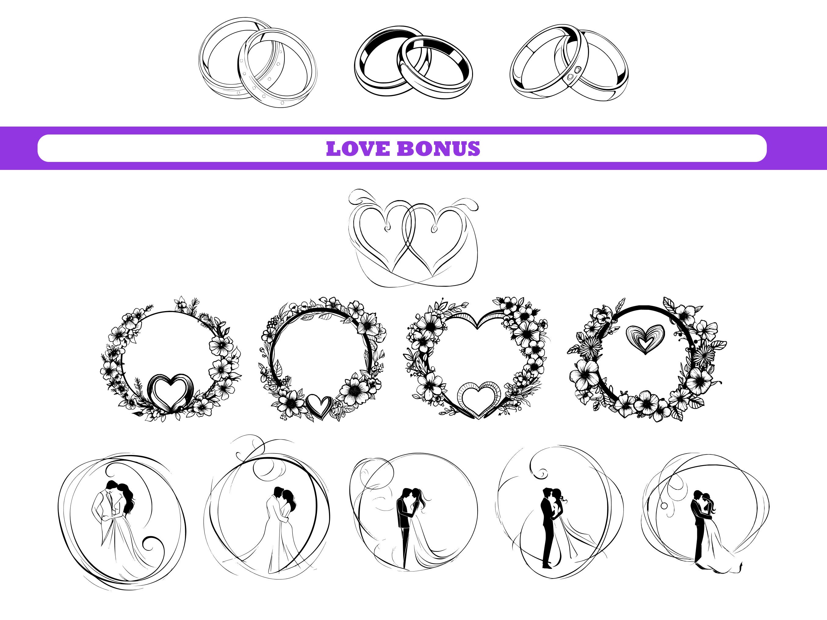 Wedding Ring SVG Files, Engagement Ring SVG Vector Files, Groom and ...