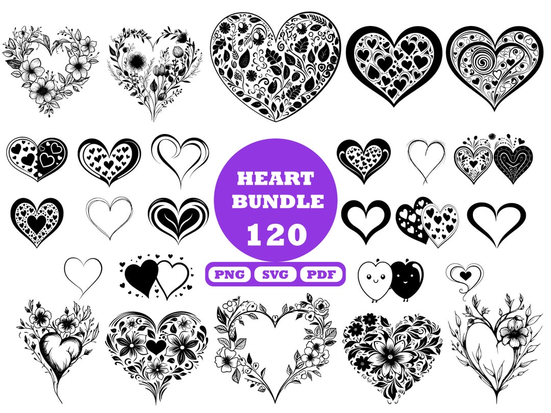 Heart Svg Bundle, Love Svg, Valentine Days Svg, Cute Heart Cut Files ...
