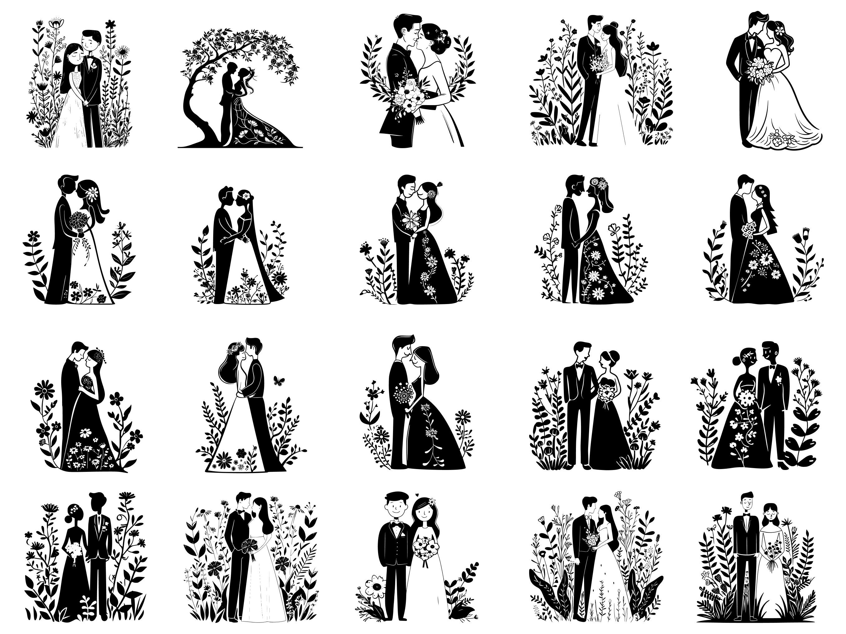 Bride and Groom SVG, Wedding Couple, Wedding SVG, Engagement Svg ...