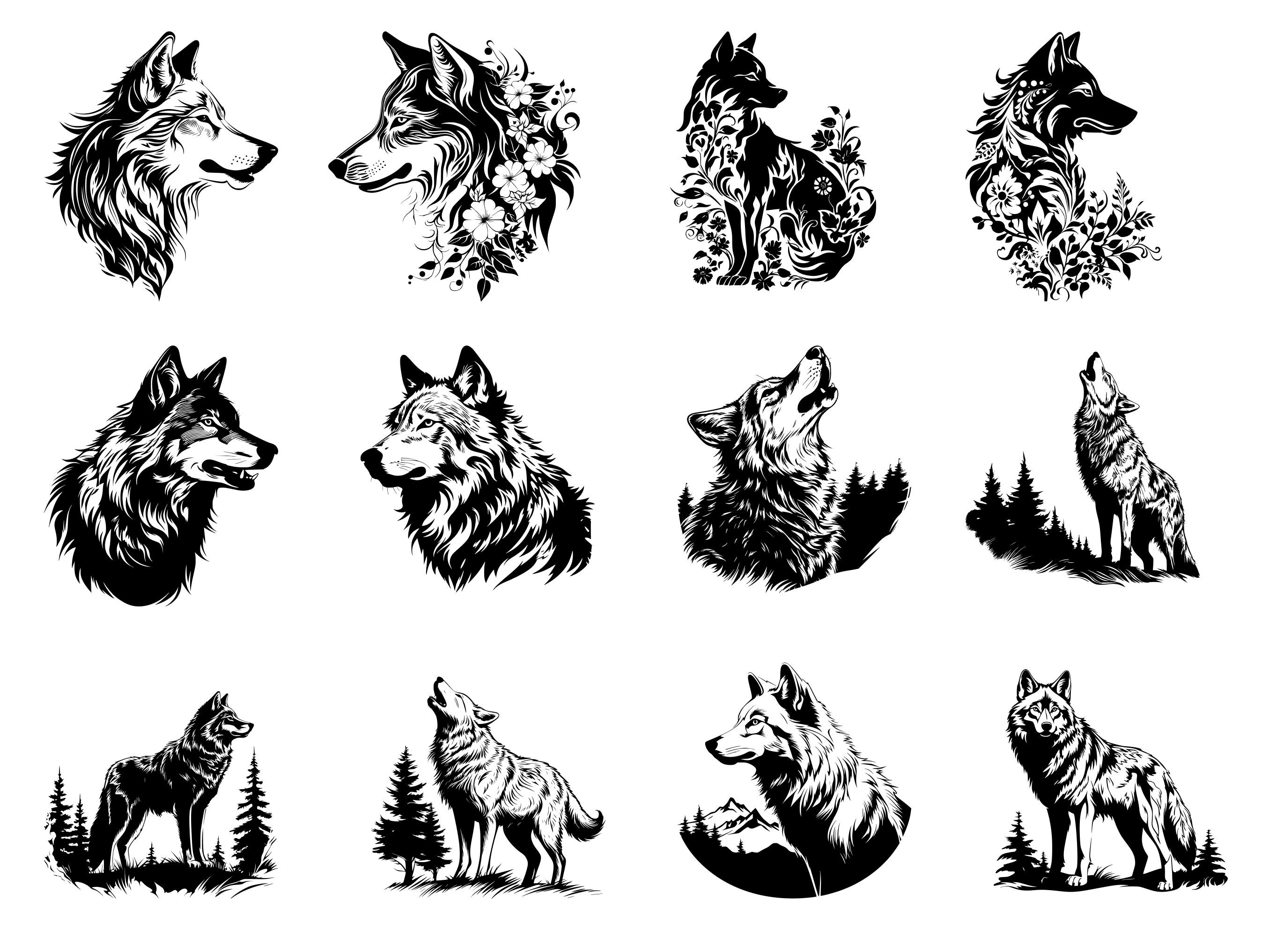 Wolf Svg Bundle Howling Wolf Svg Wolf Vector Illustration - Etsy Canada
