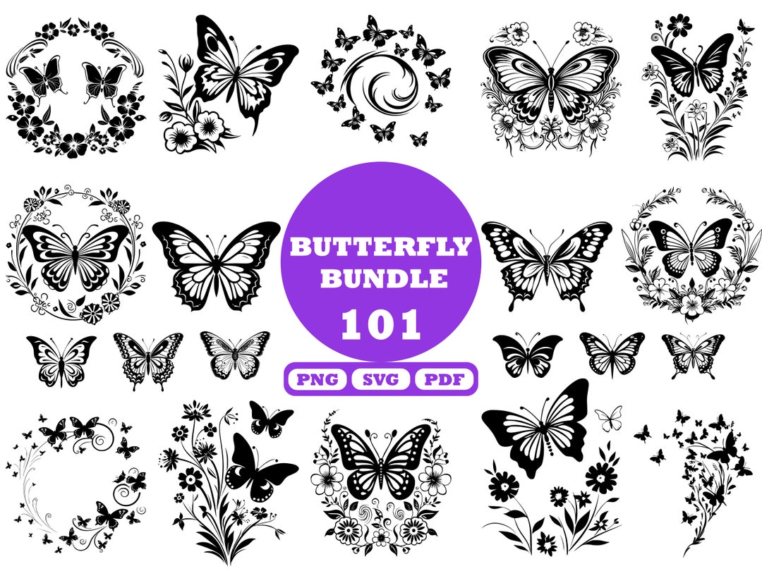 Butterfly SVG Bungle, Flying Butterflies Svg Bundle, Butterfly Design ...