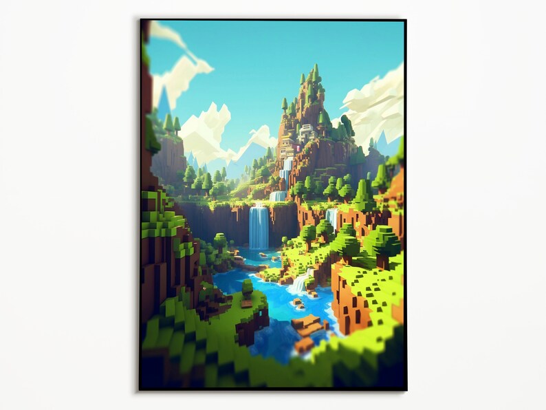 Minecraft Poster Collection, Pixel Game Poster, Game Art, Kids Room ...