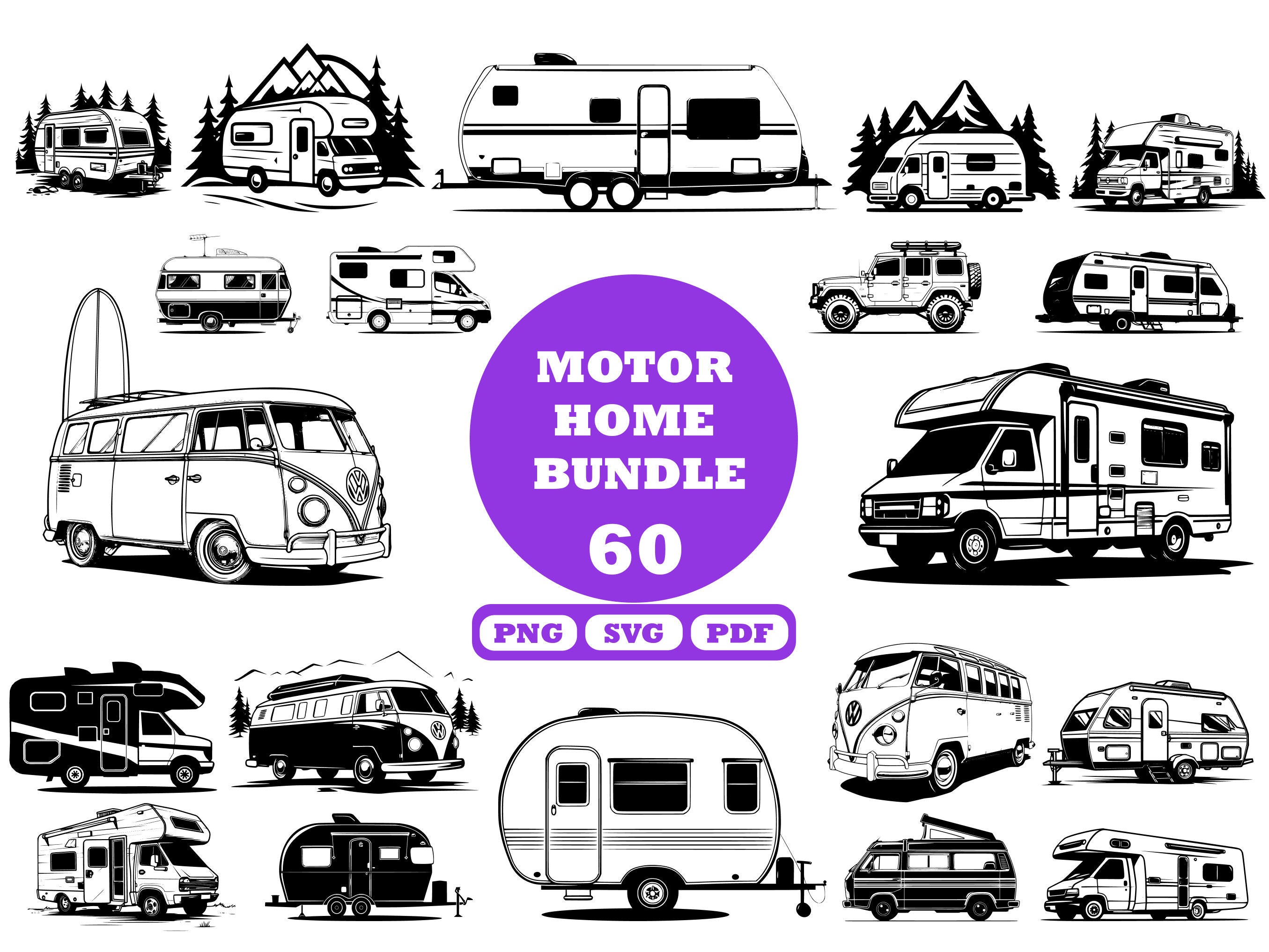 Motorhome SVG, Camper Svg, Camper Svg Bundle, Camping Svg, Trailer Svg ...