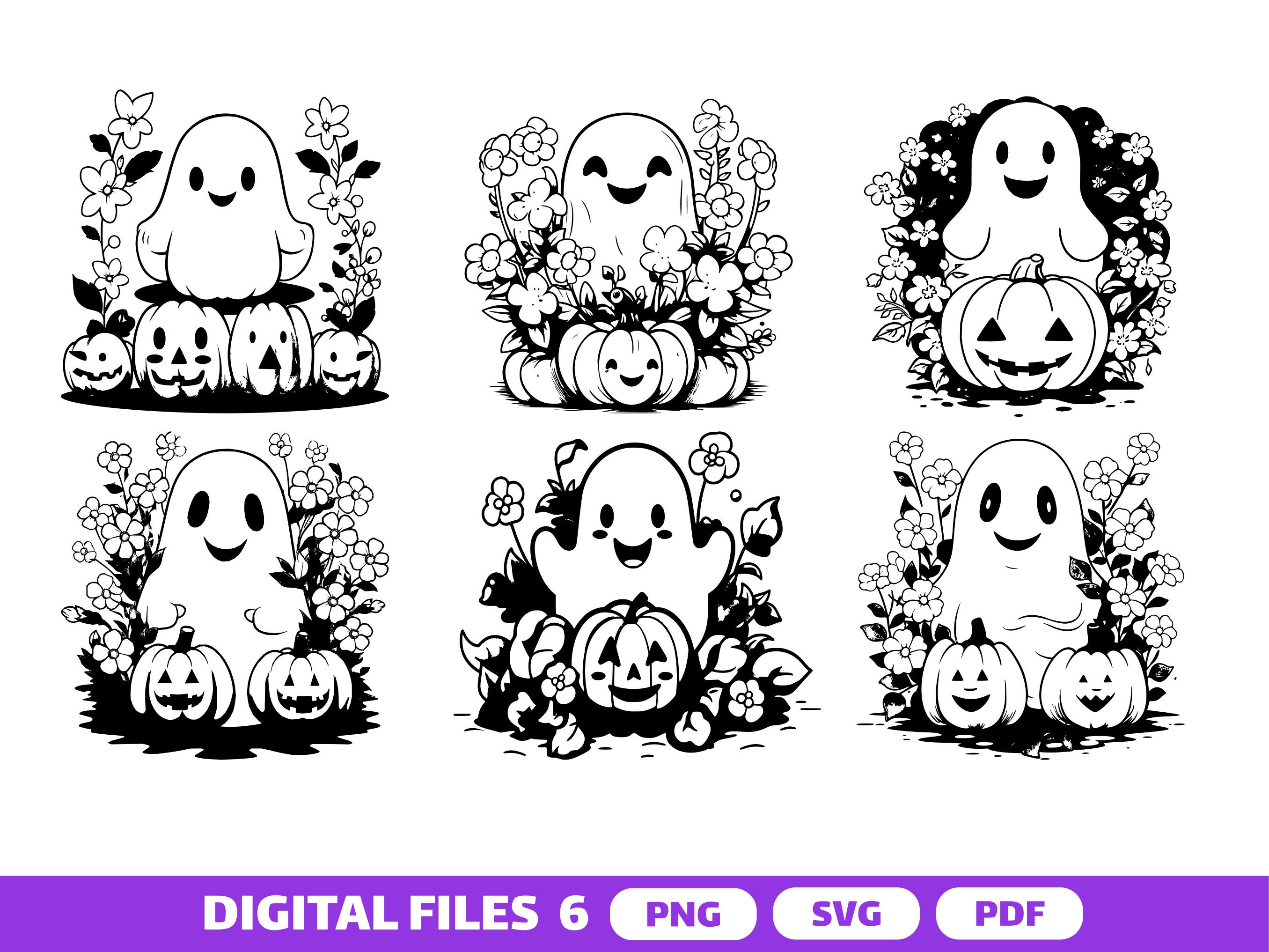 Cute Ghost Bundle, Ghost SVG Bundle, Ghost SVG Cut Files for Cricut ...