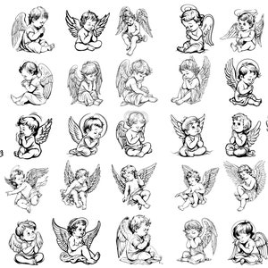 Angel Svg Bundle, Baby Angel Svg, Guardian Angel Svg, Angle Child Svg ...