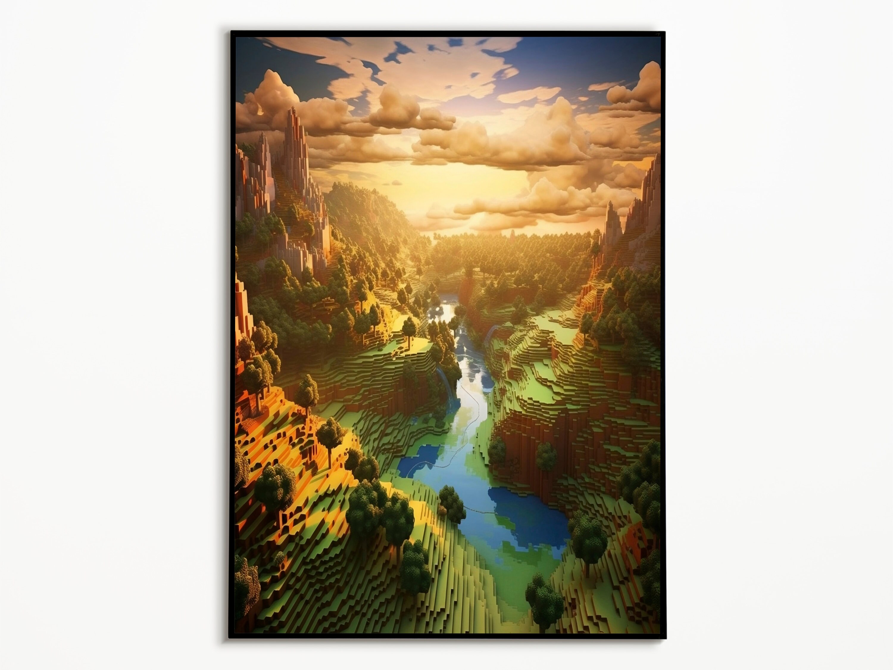 Minecraft Poster Collection, Pixel Game Poster, Game Art, Kids Room ...