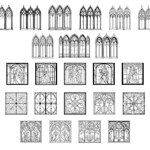 Gothic Window SVG Bundle, Church Window SVG, Gothic Window Vector ...