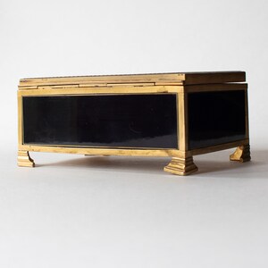 Black Lacquer Music Box, Made in France, Thorens Swiss Movement, Gold ...