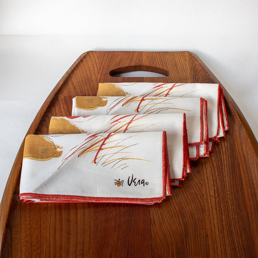 Vera Neumann Napkins, Set of 4, Butterflies in Autumn Colors, New/old ...