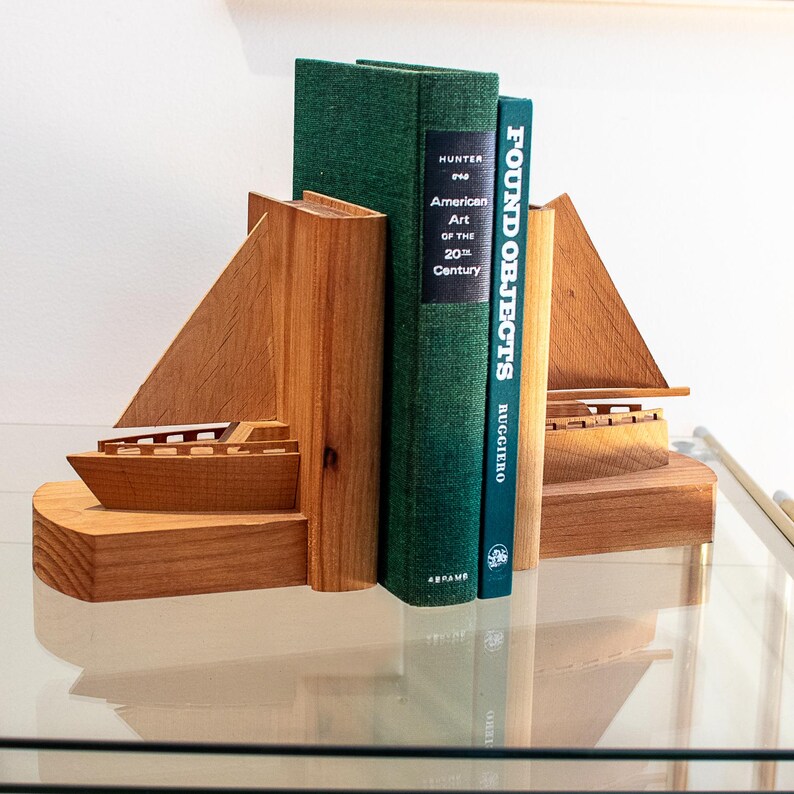 Sailboat Bookends Made of Wood, Precision Detailed and Heavy. Nautical ...