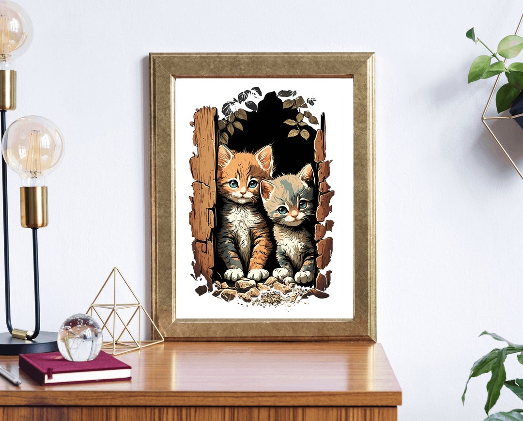 Cute Cats Printable Design for Cat Lovers Adorable Kittens - Etsy