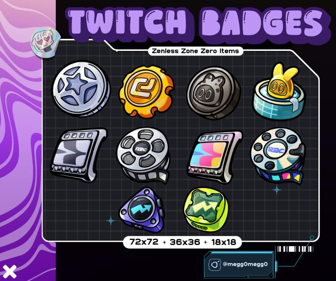 Zenless Zone Zero (ZZZ) Twitch Badges | Streamer Graphics (digital ...
