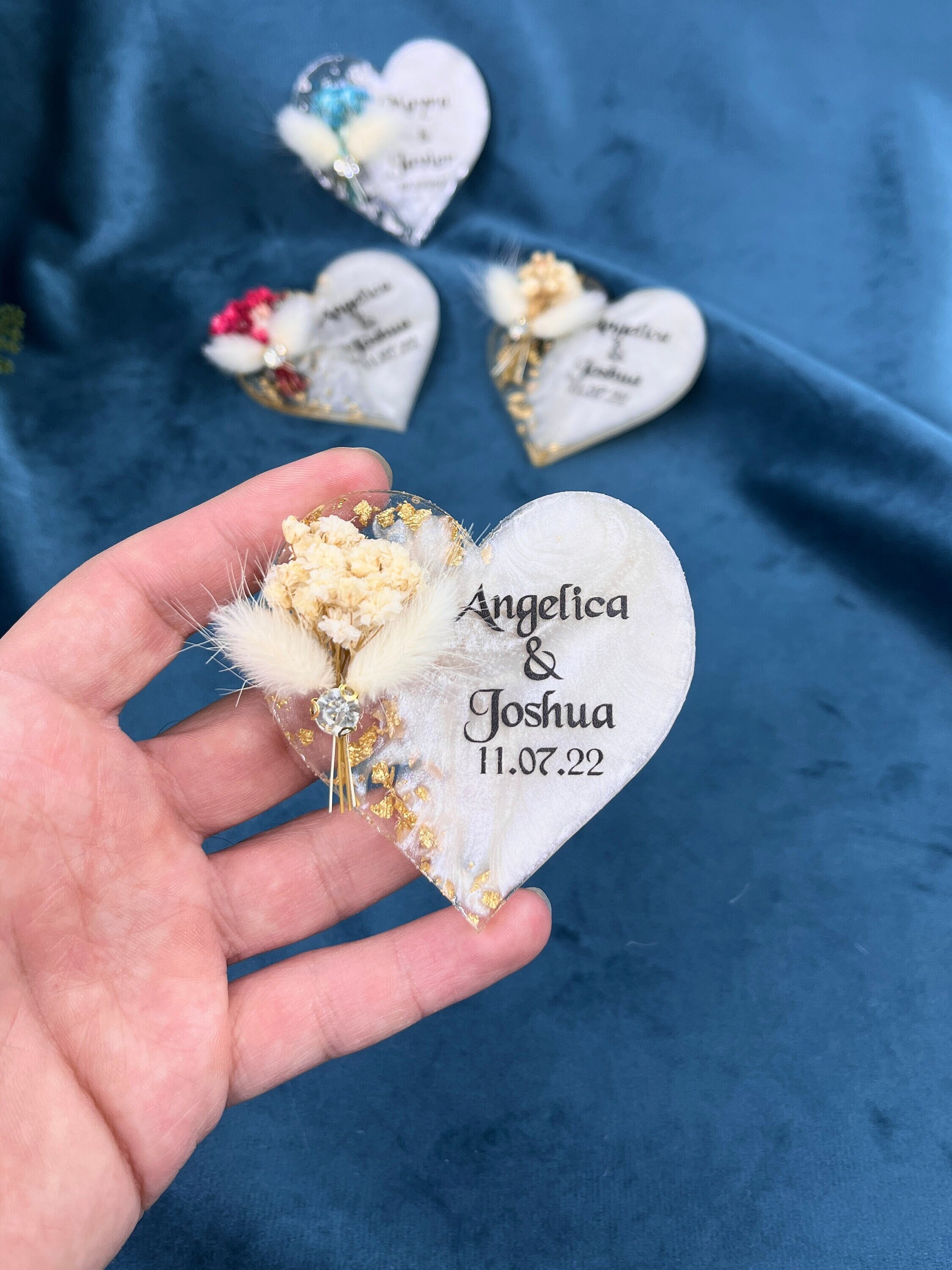 Wedding Magnet Favors, Personalized Wedding Favor for Guests, Heart ...