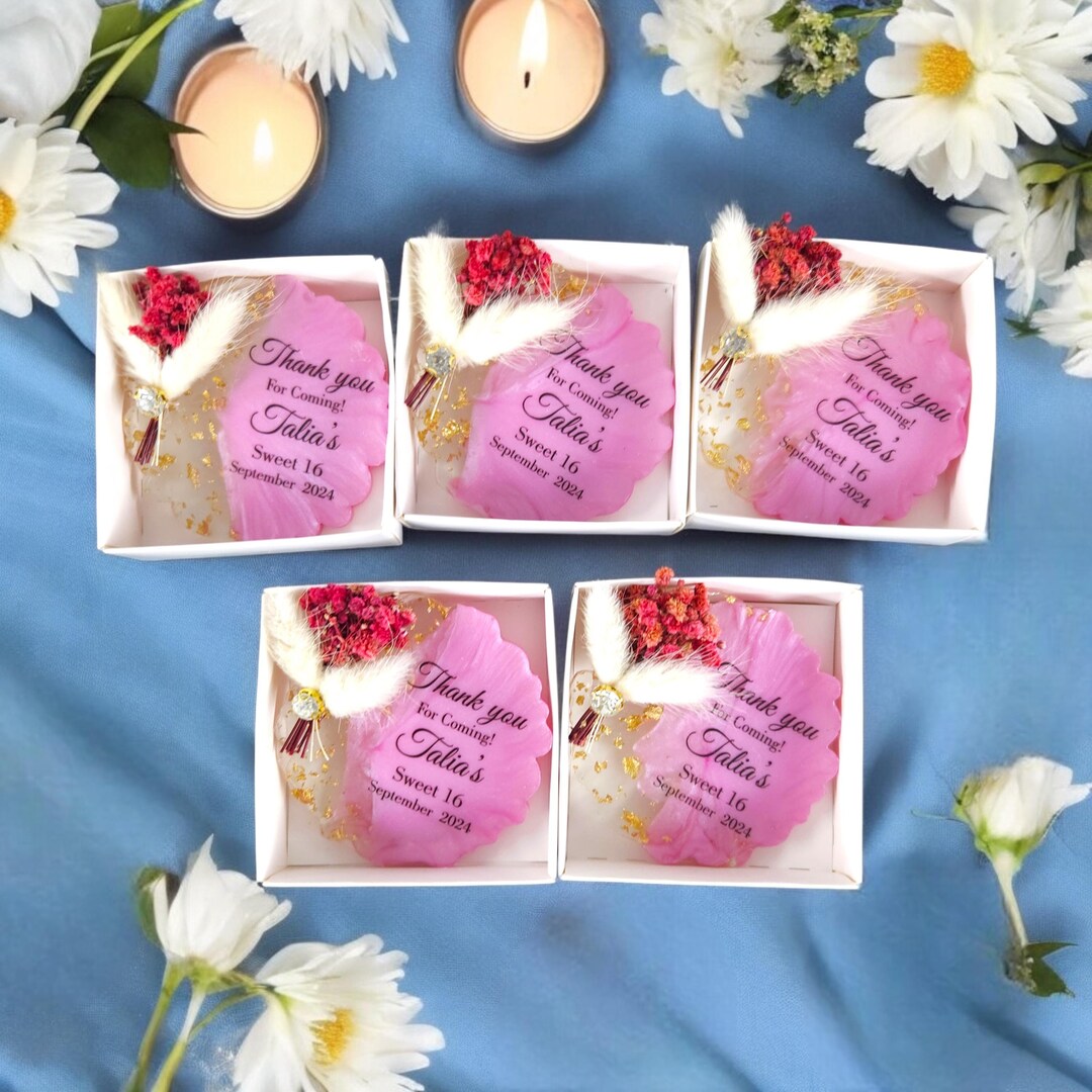 Keepsake Sweet 16 Party Guest Favors, Engraved Resin Magnet Favors ...