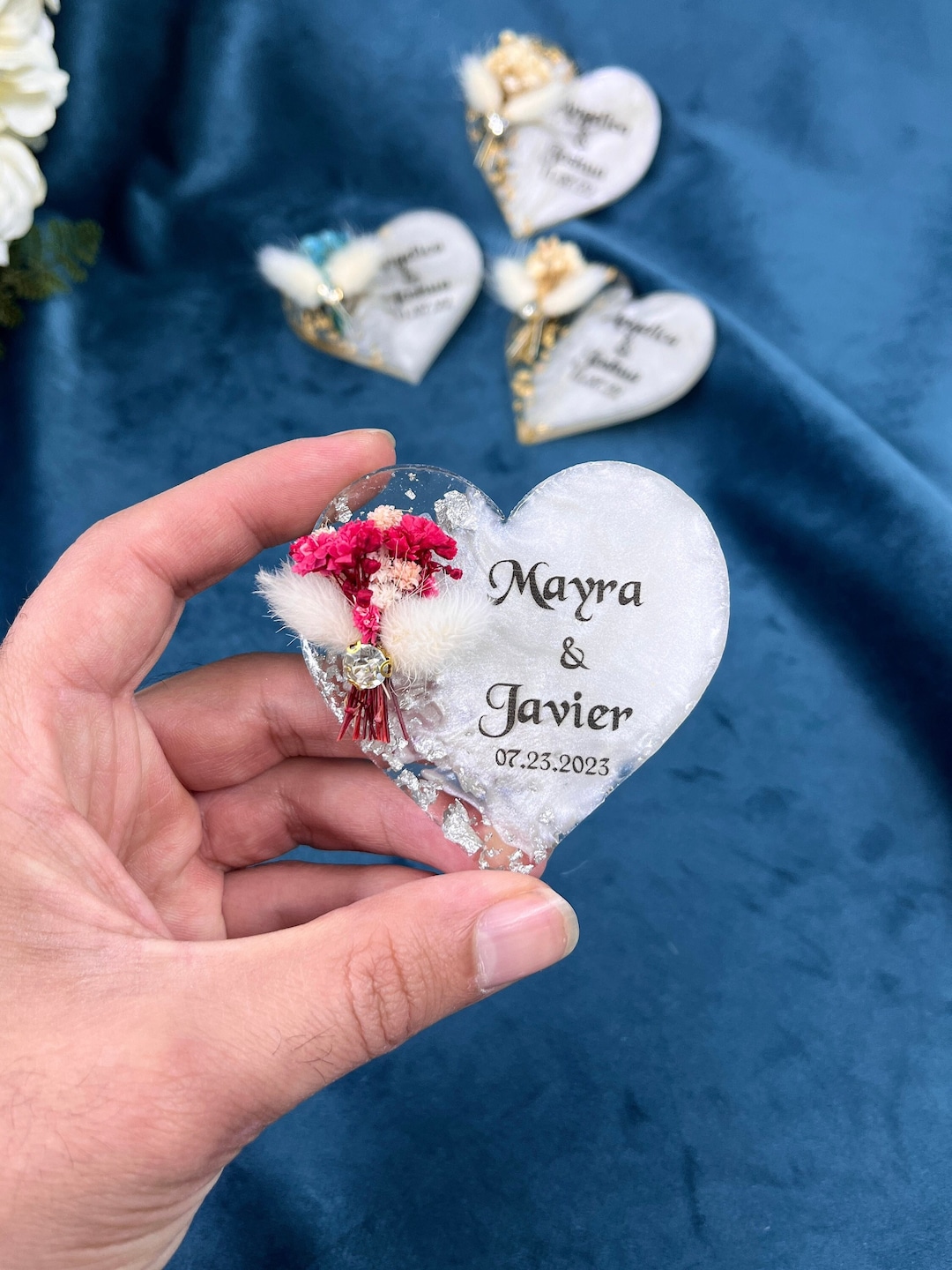 Heart Wedding Magnet Favor, Personalized Wedding Favors for Guests ...