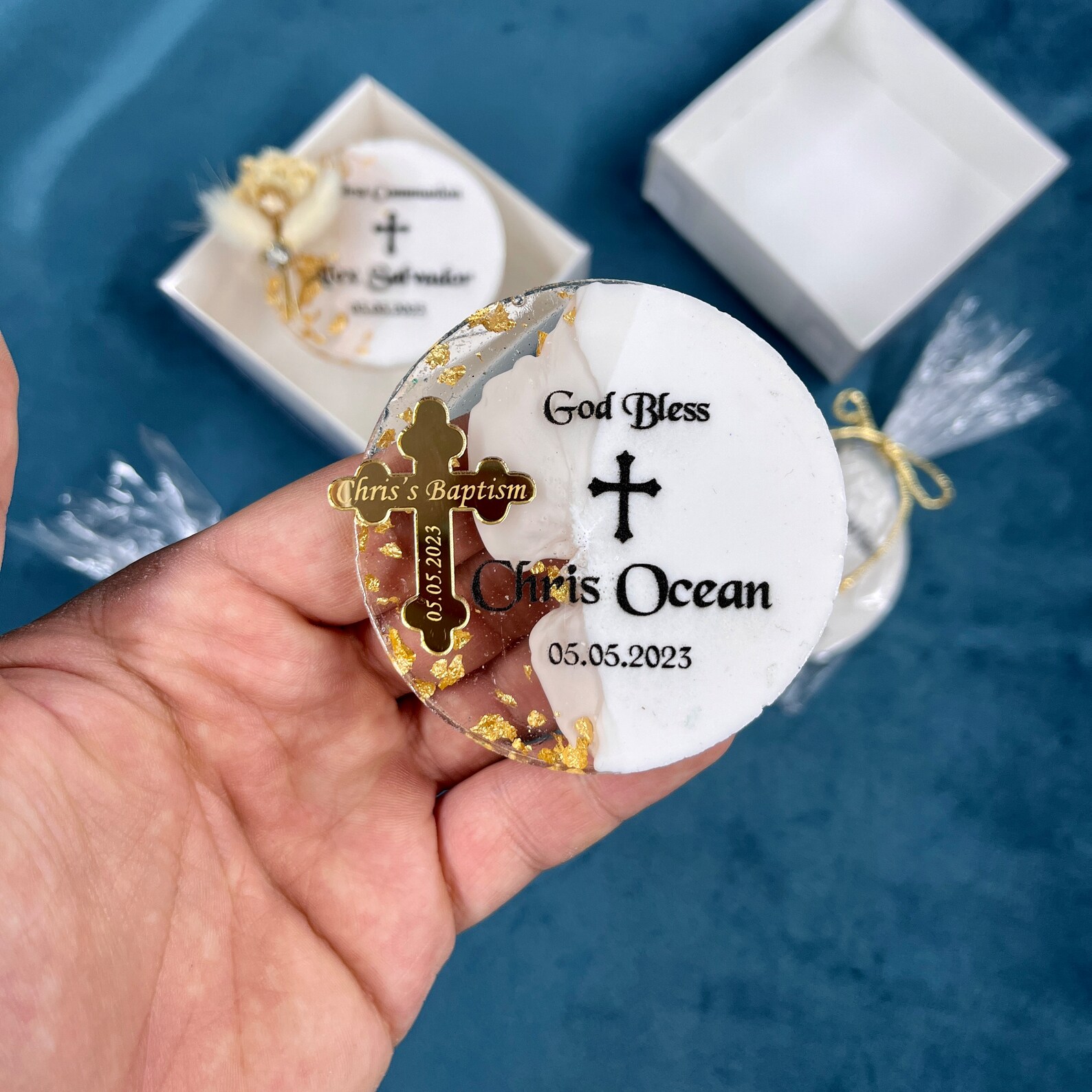 Gold Cross Resin Baptism Favor Bulk Baptism Gifts for Guests - Etsy