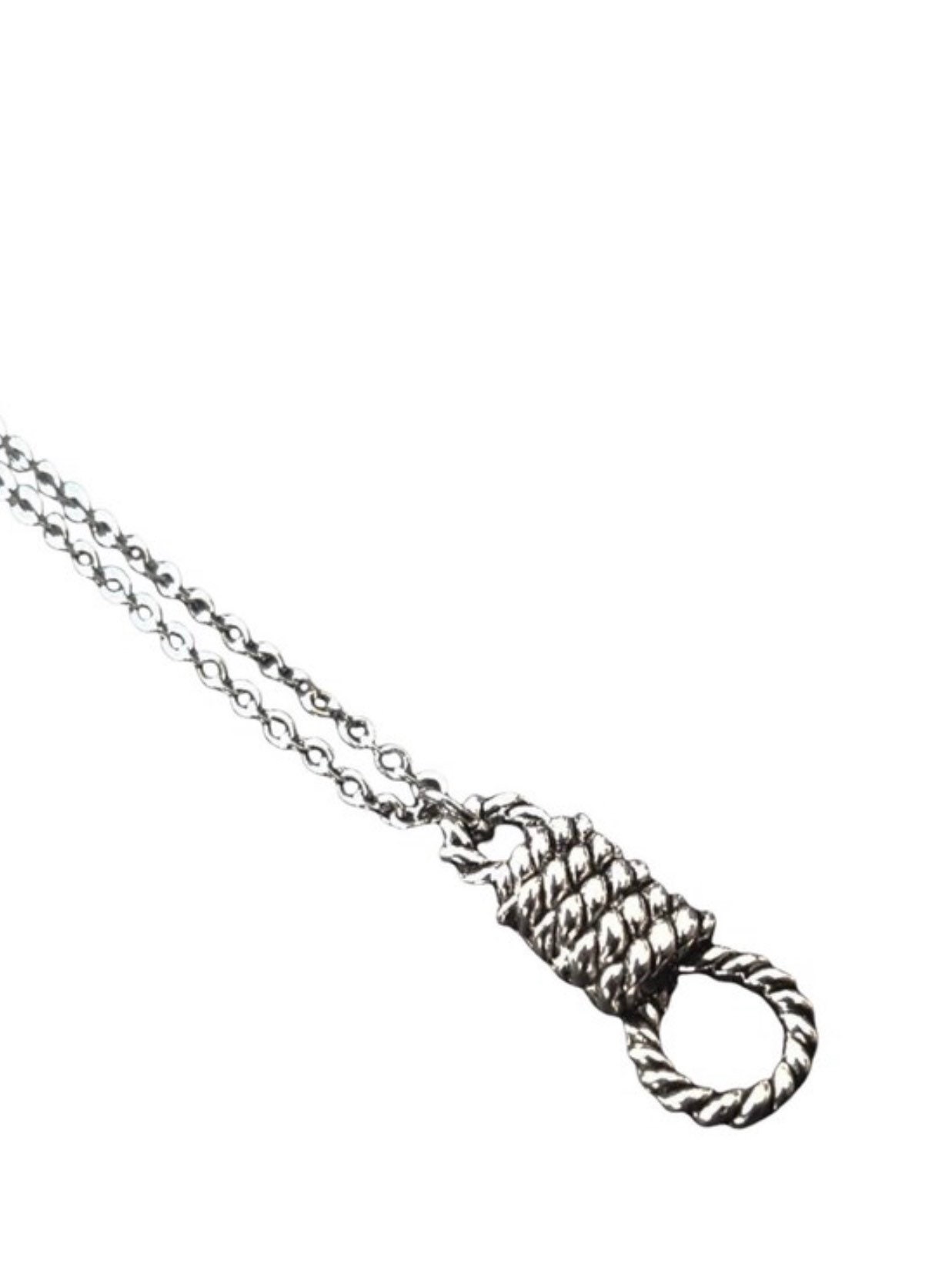 Hanging Noose Necklace, Silver Necklace - Etsy