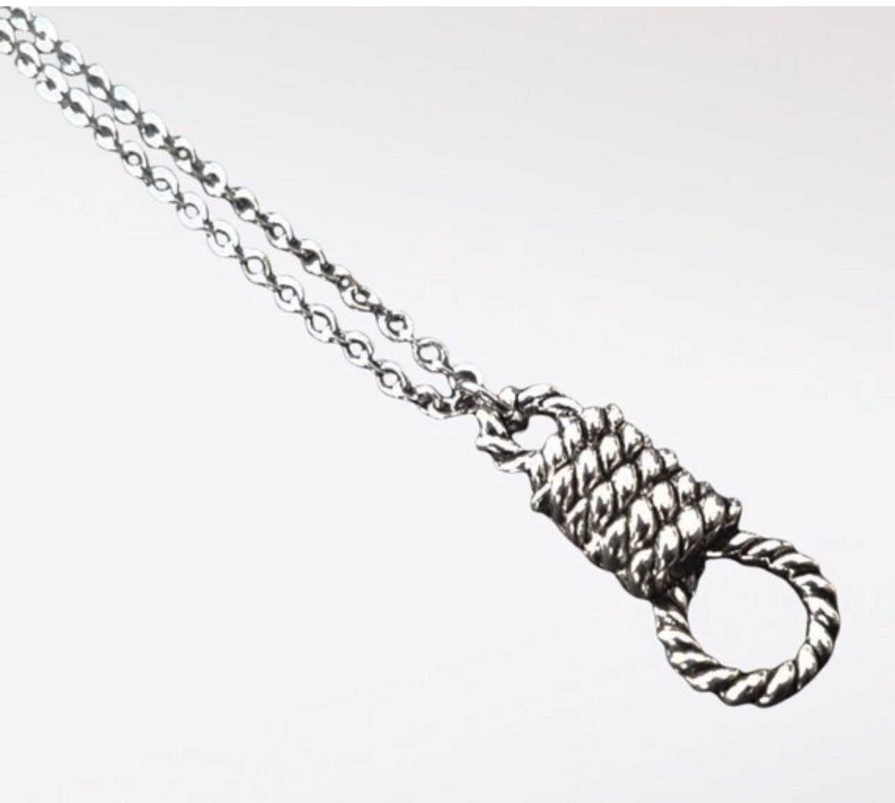 Hanging Noose Necklace, Silver Necklace - Etsy