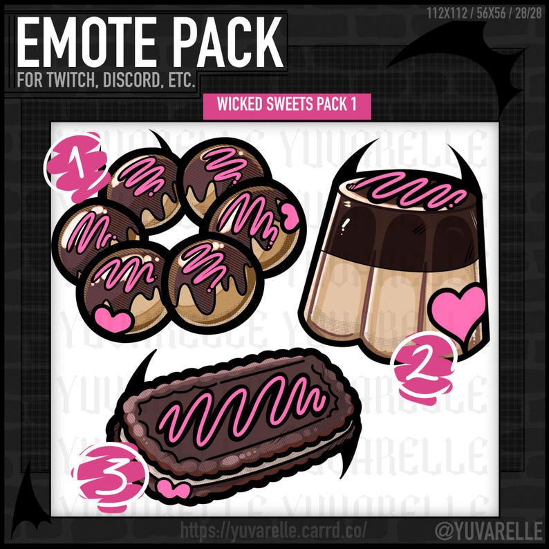 WICKED SWEETS - [PACK 1] Dessert Icons Sub/bit Badges for Discord ...