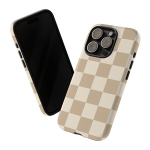 Tan and Light Tan Checkered Cell Phone Case by Shield Shack Designs ...