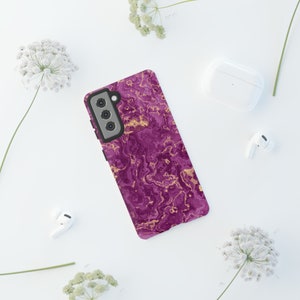 Berry Marble and Gold Cell Phone Case by Shield Shack Designs - Etsy