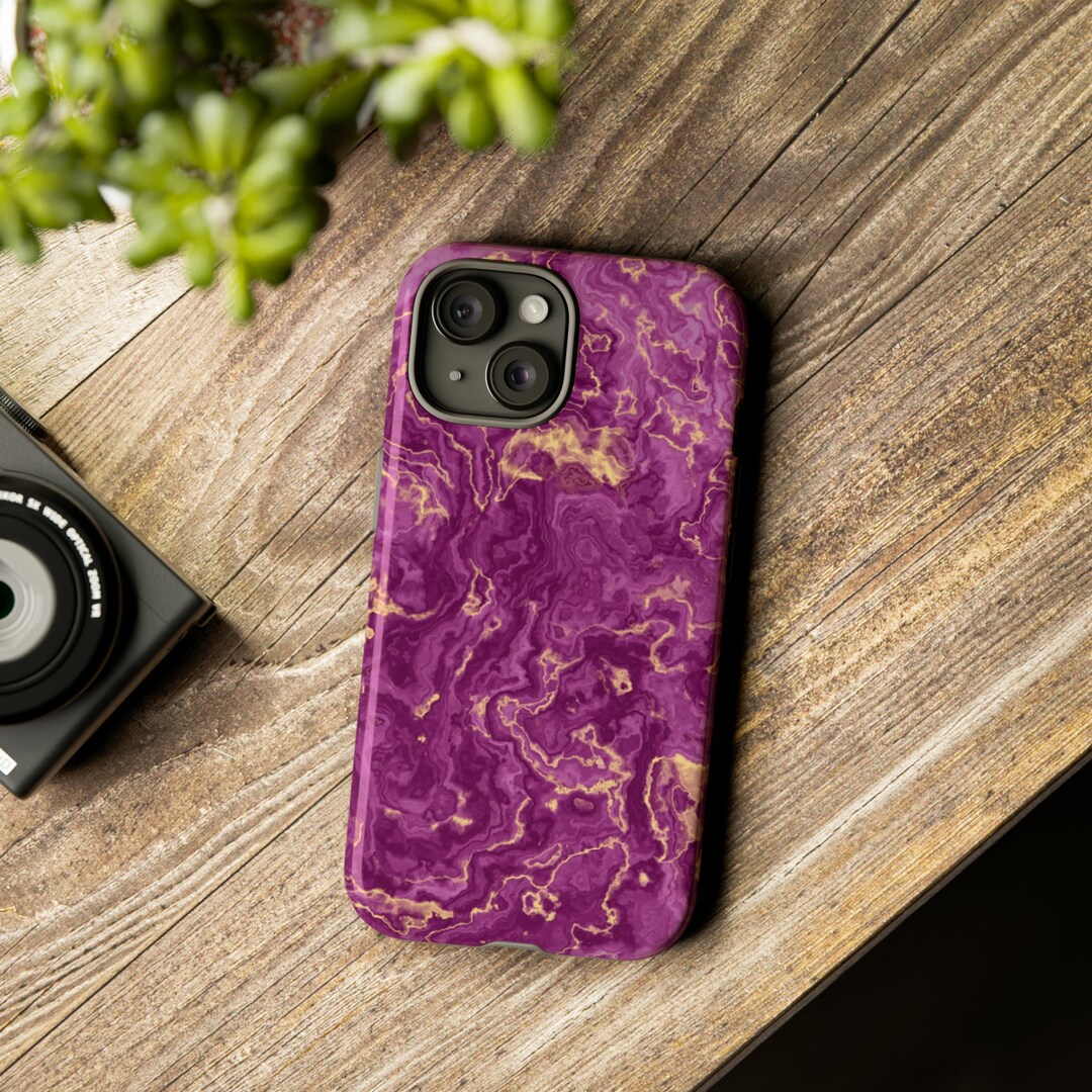 Berry Marble and Gold Cell Phone Case by Shield Shack Designs - Etsy