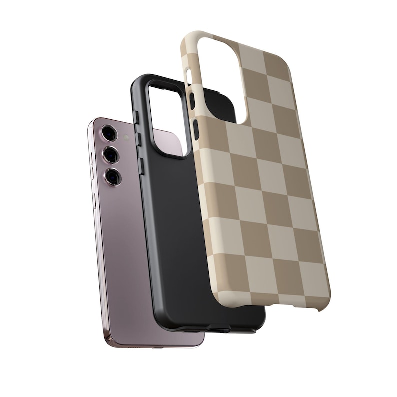 Tan and Light Tan Checkered Cell Phone Case by Shield Shack Designs ...