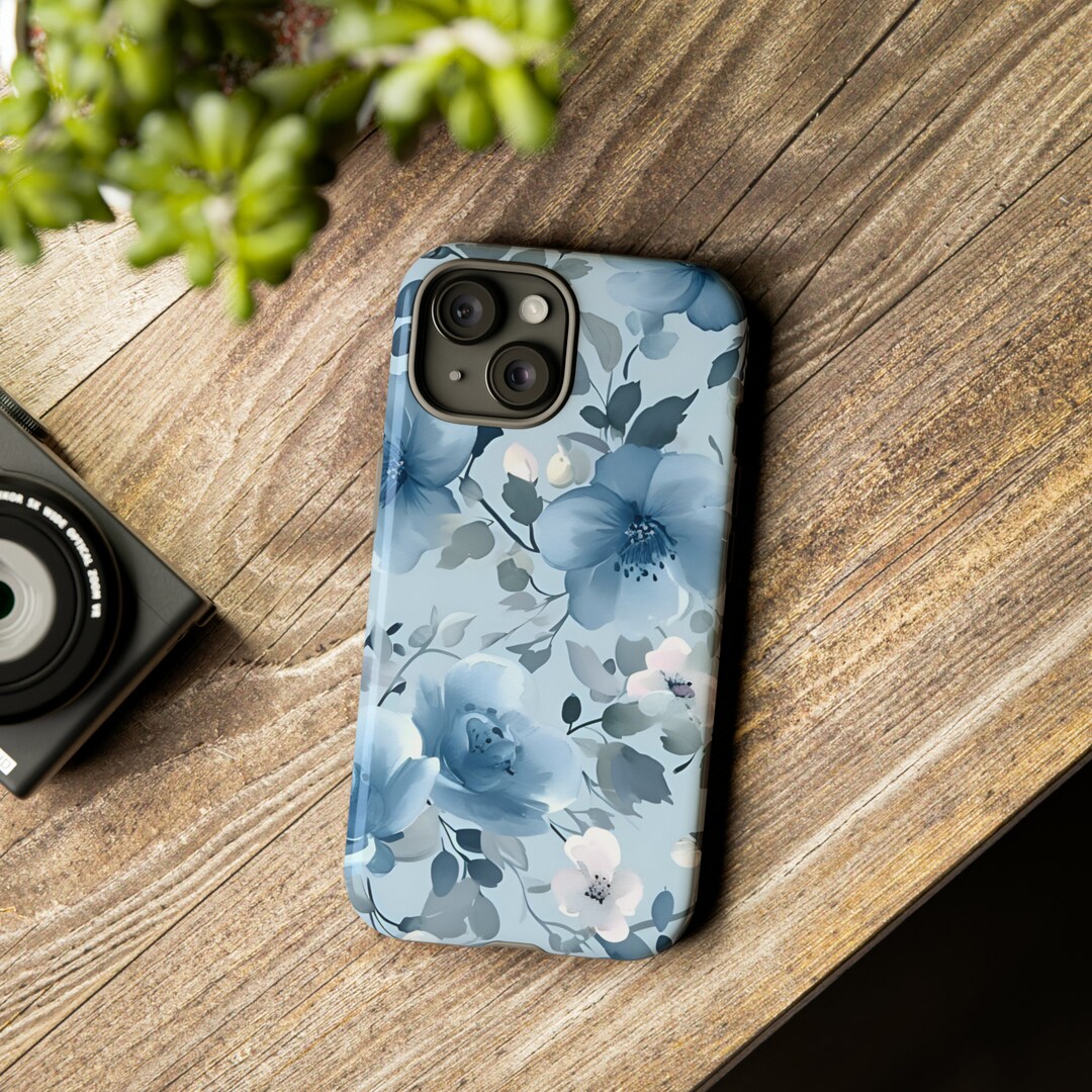 Blue Flower Garden Cell Phone Case by Shield Shack Designs - Etsy