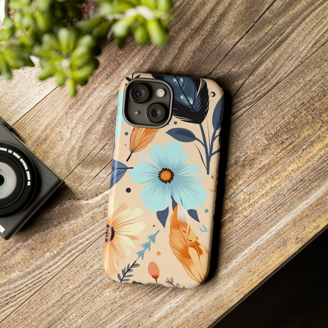 Sky Blue Floral Cell Phone Case by Shield Shack Designs - Etsy