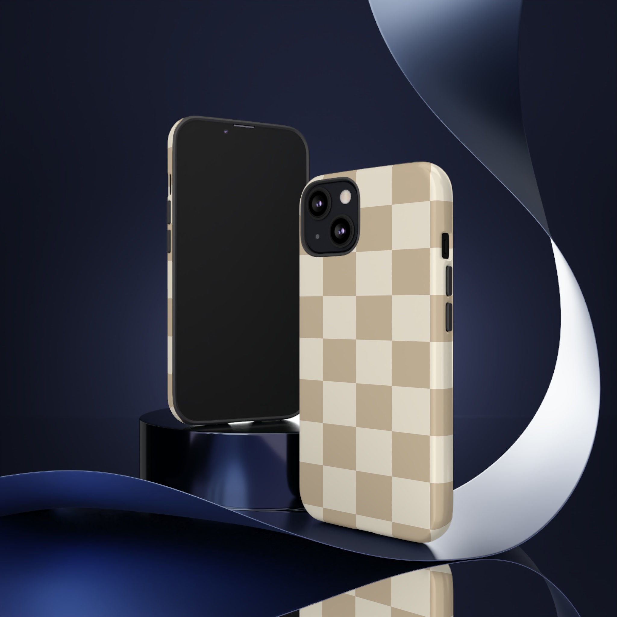 Tan and Light Tan Checkered Cell Phone Case by Shield Shack Designs - Etsy