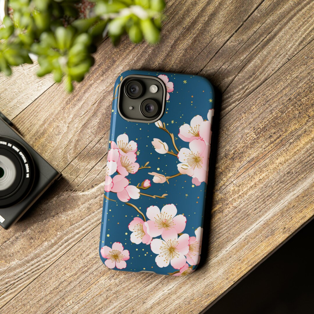 Midnight Cherry Blossoms Cell Phone Case by Shield Shack Designs - Etsy