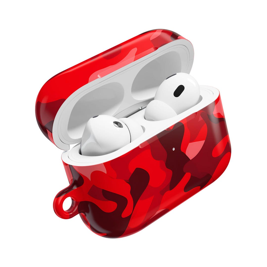 Red Camouflage Air Pod Case - Etsy