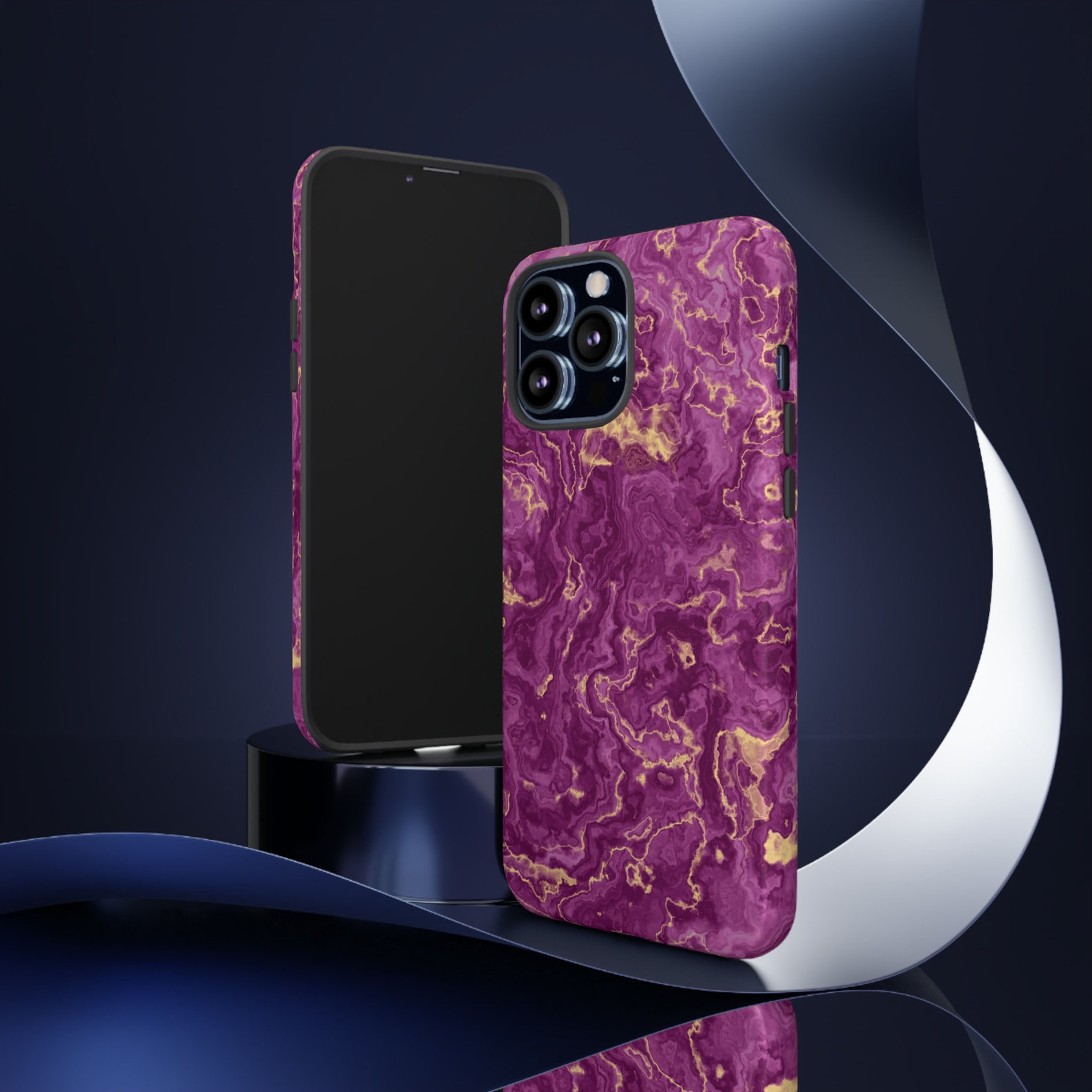 Berry Marble and Gold Cell Phone Case by Shield Shack Designs - Etsy