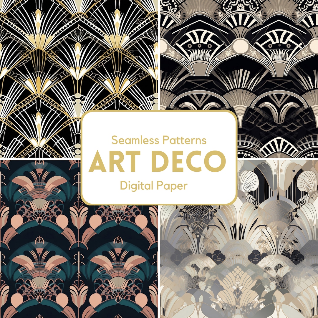 Art Deco Seamless Pattern 1920 Digital Paper Roaring 20s Art Geometric ...