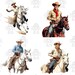 Wild West Cowboy and Horse Clipart Set - Vintage Western Illustrations ...